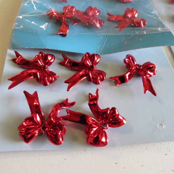Accents | Red Bows Bright Red Metallic Size Quarter Valentines Crafts ...